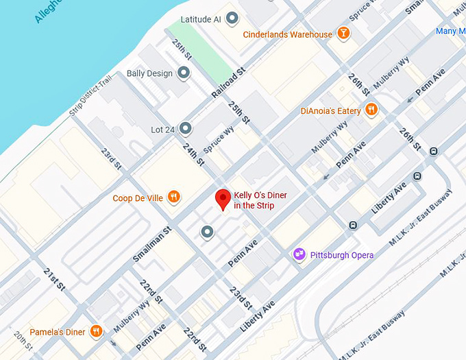 16. kelly o's diner in the strip map