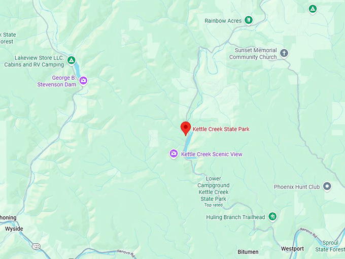 16. kettle creek state park map