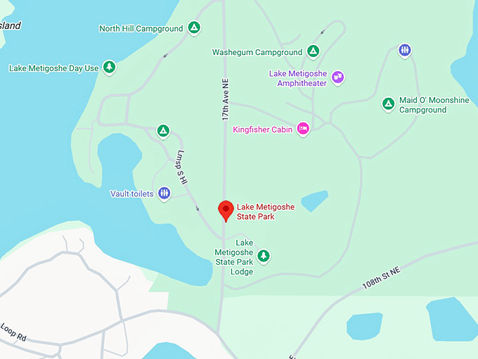 16. lake metigoshe state park map