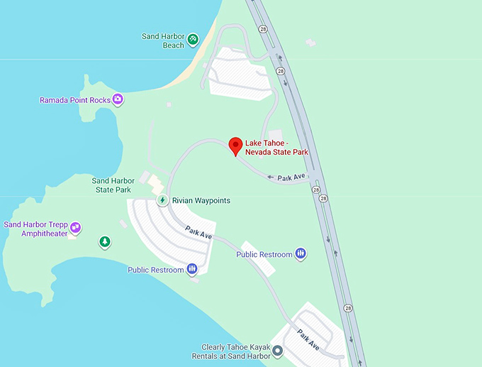 16. lake tahoe nevada state park map