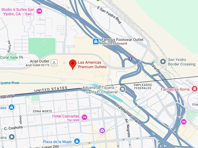 16. las americas premium outlets map