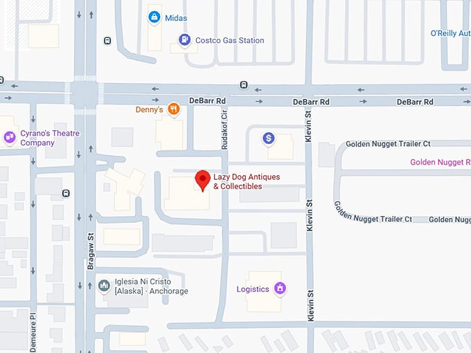 16. lazy dog antiques & collectibles map