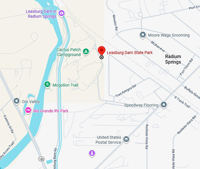 16. leasburg dam state park map