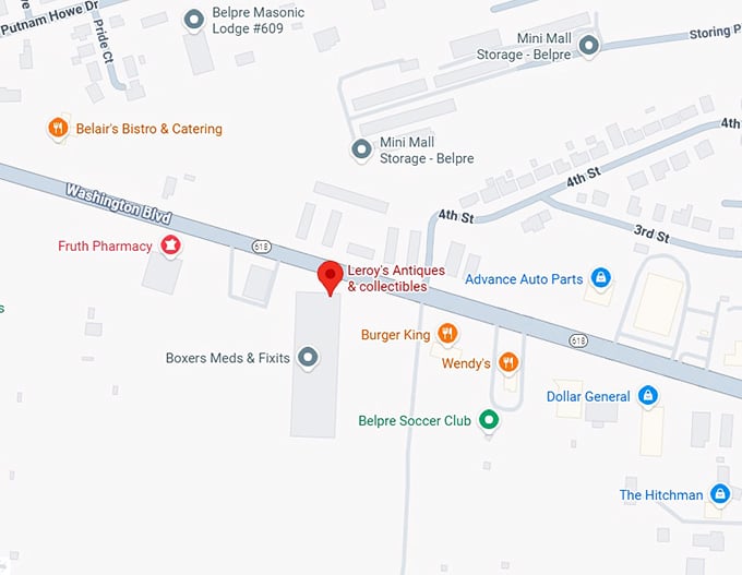 16. leroy's antique & collectibles map