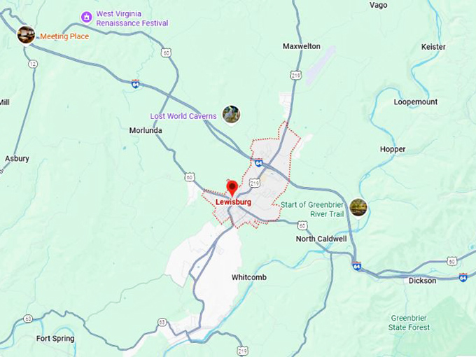 16. lewisburg wv map