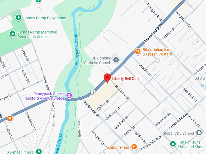 16. liberty bell diner map