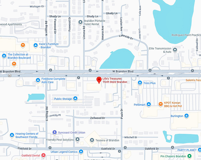 16. life's treasures thrift store brandon map