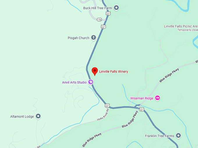 16. linville falls winery map