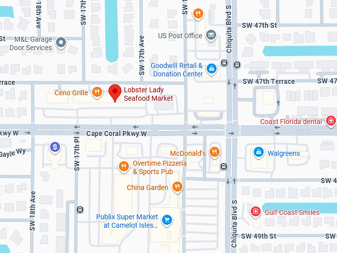 16. lobster lady seafood market map