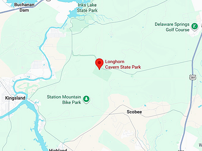 16. longhorn cavern state park map