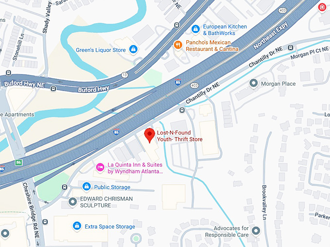 lost n found youth thrift store map