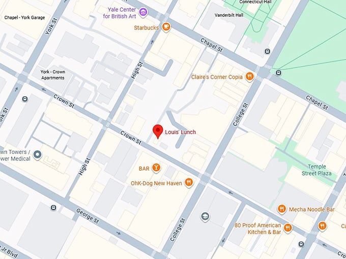 16. louis' lunch map