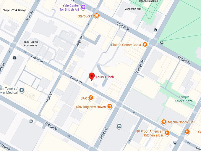 16. louis' lunch map