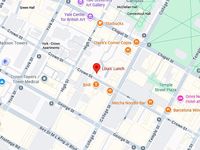 16. louis' lunch map