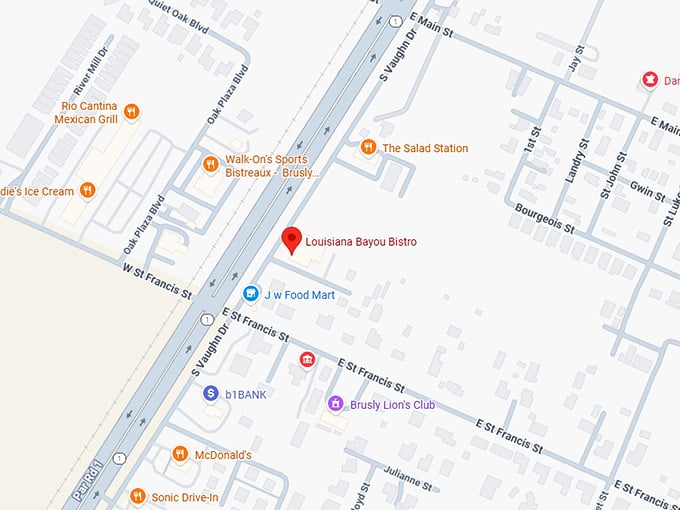 16. louisiana bayou bistro map