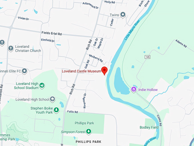 16. loveland castle museum map