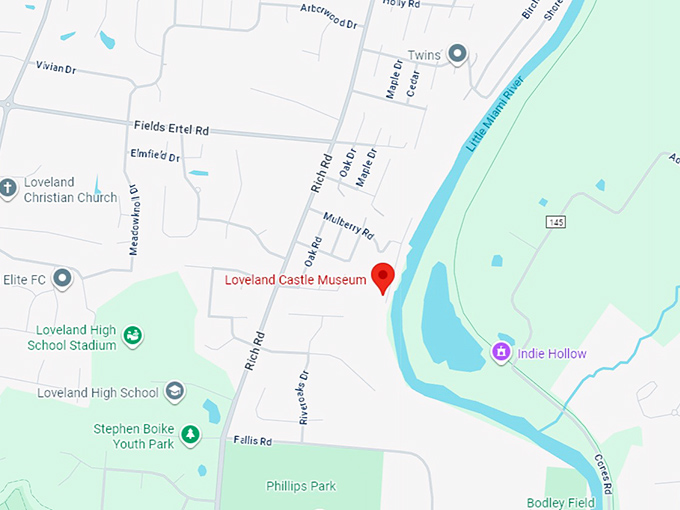 16. loveland castle museum map