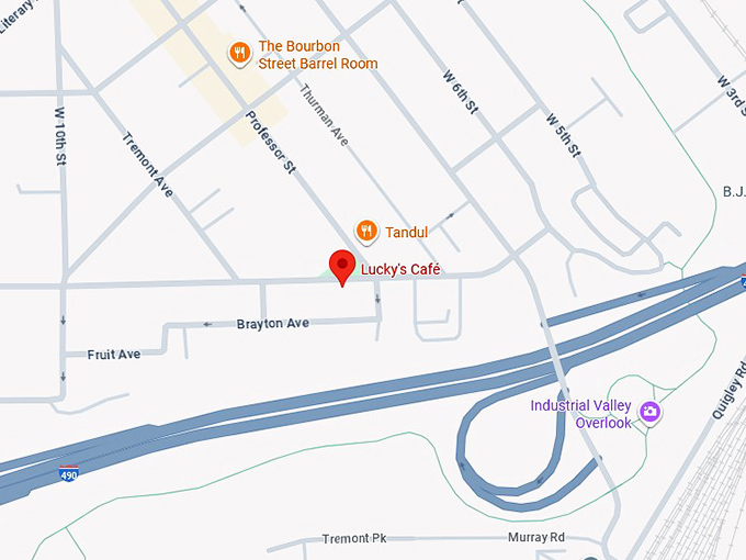 16. lucky's caf&eacute; map