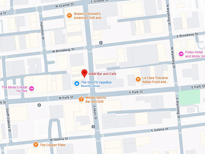 m&m bar and cafe map