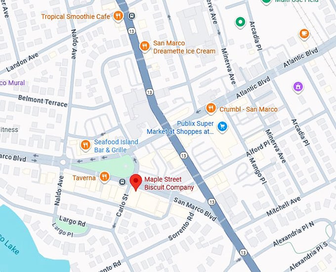 maple street biscuit company (2004 san marco blvd) map