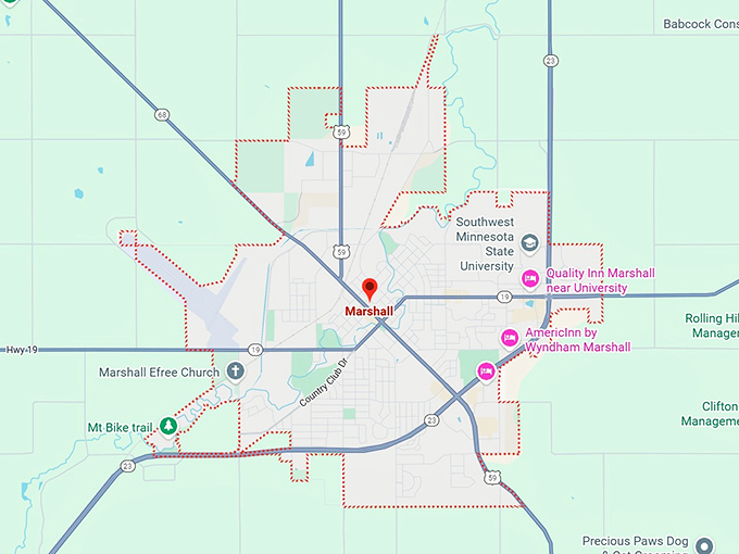 16. marshall, mn map