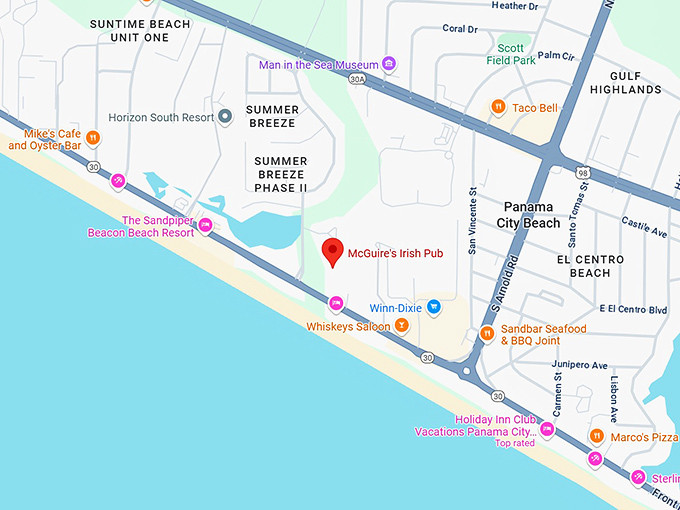 16. mcguire's panama city beach map