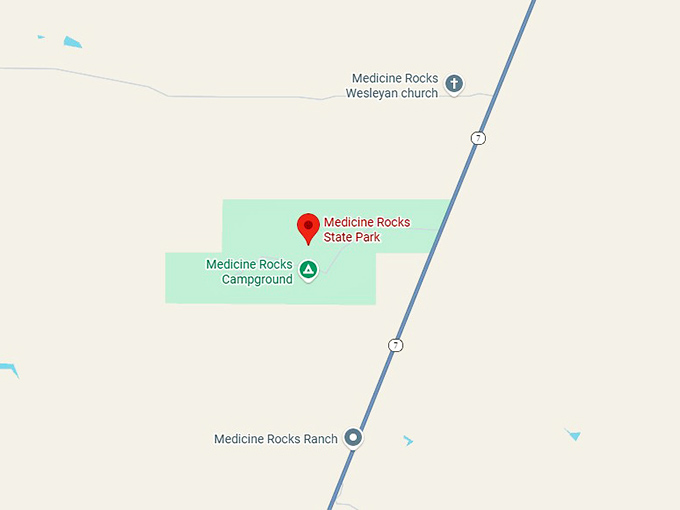 16. medicine rocks state park map