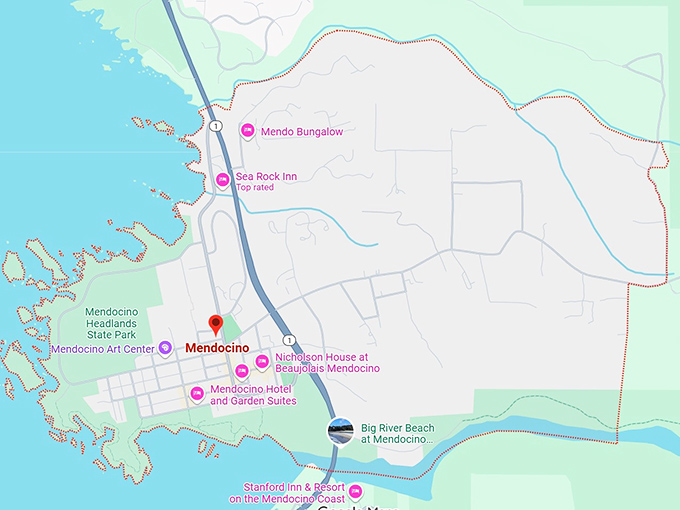 mendocino, ca map