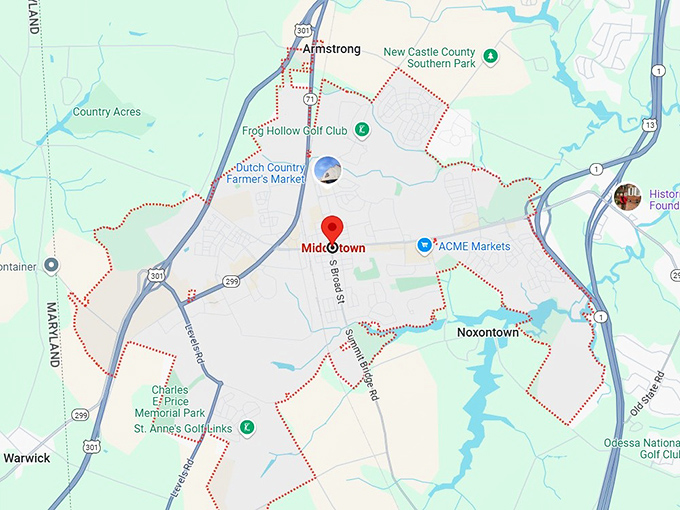 16. middletown, de map
