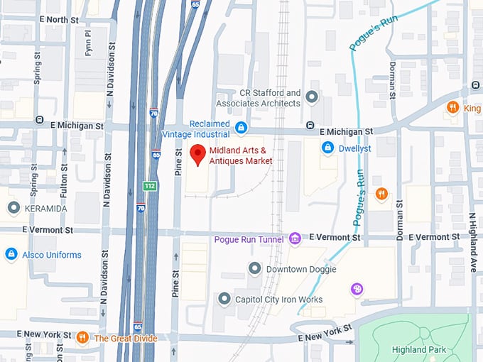 16. midland arts & antiques market map