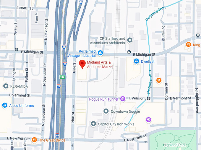 16. midland arts & antiques market map