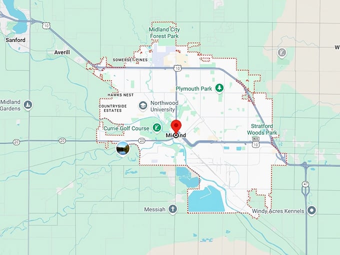 16. midland, mi map
