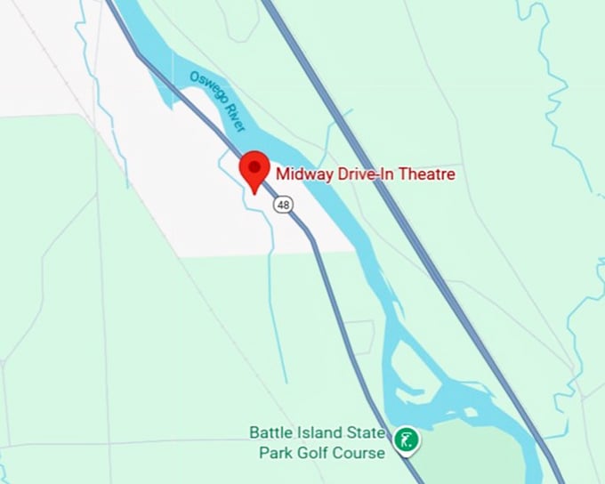 16. midway drive in theatre map