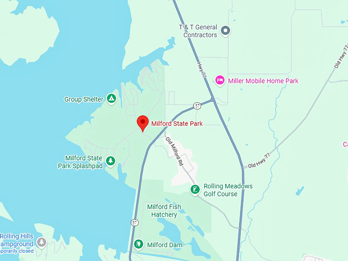 16. milford state park map