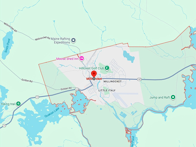 16. millinocket, me map