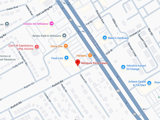 16. millsboro pizza palace map