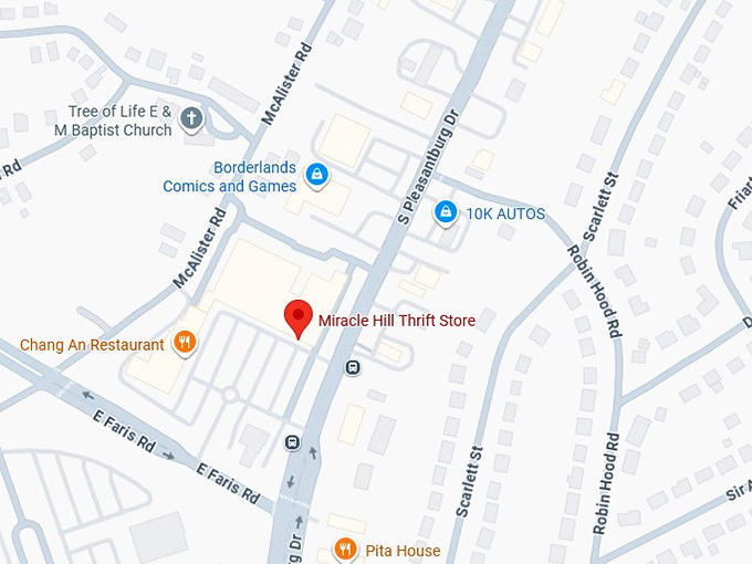 miracle hill thrift store map