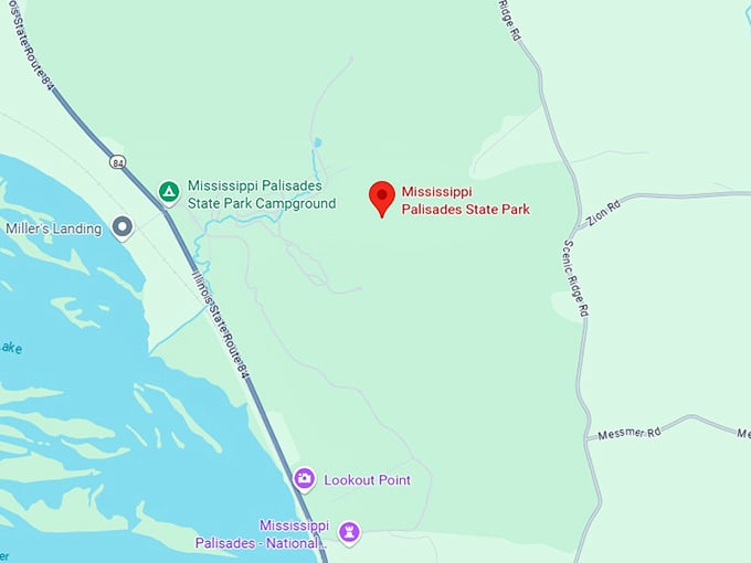 16. mississippi palisades state park map