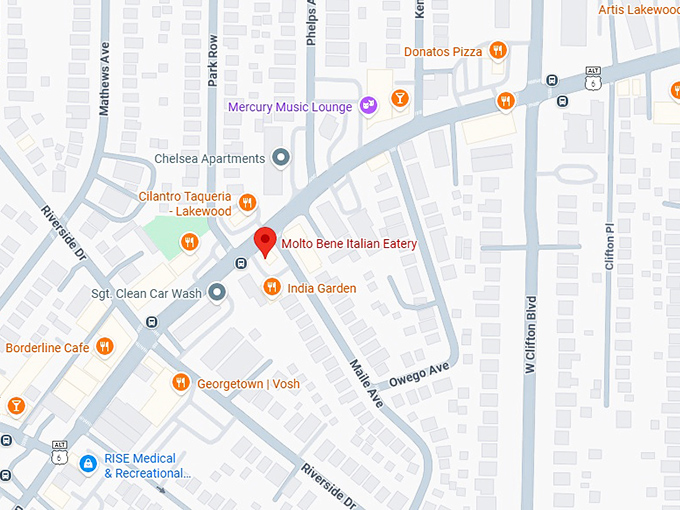 16. molto bene italian eatery map