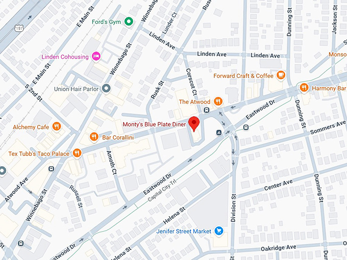 16. monty's blue plate diner map