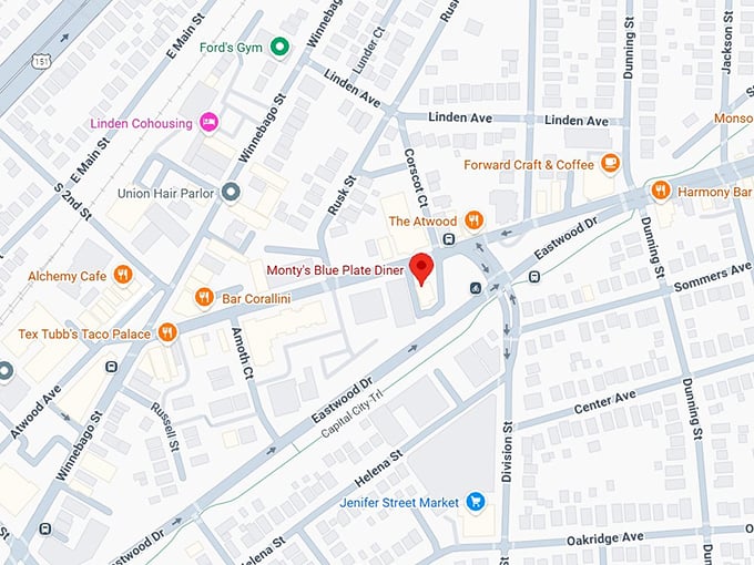 16. monty's blue plate diner map