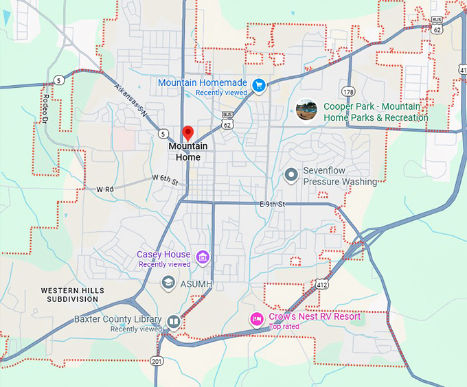 16. mountain home map