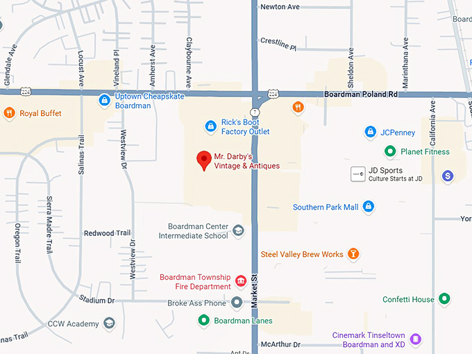 16. mr. darby's vintage & antiques map