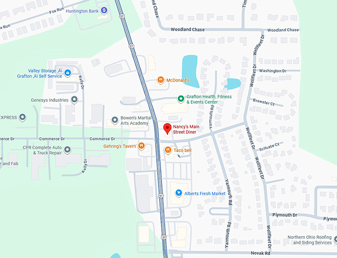 16. nancy's main street diner map