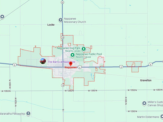 16. nappanee in map