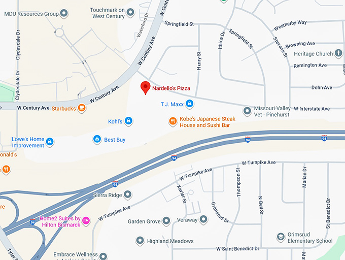 16. nardello's pizza map.