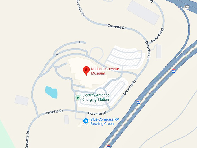16. national corvette museum map