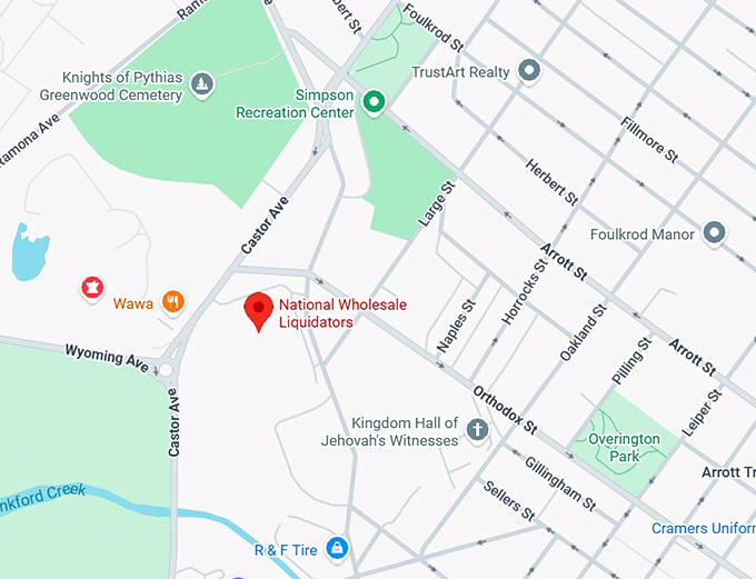 16. national wholesale liquidators map