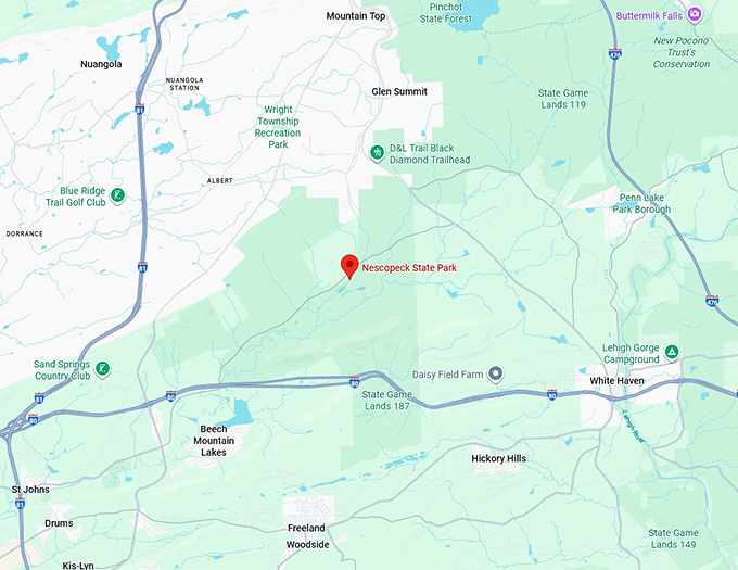 16. nescopeck state park map