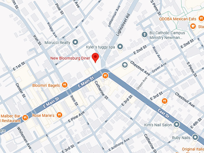 16. new bloomsburg diner map